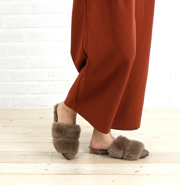 アジョリー ファーサンダル スリッパサンダル ミュール a jolie 929 送料無料 誕生日 プレゼント ギフト 上品 シンプル