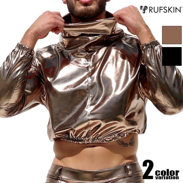 RUFSKIN/ラフスキン ORO メタリック 光沢　タートルネック メンズ　トップス　ファッション　スポーツウェア　ジムウェア ショート へそ出し