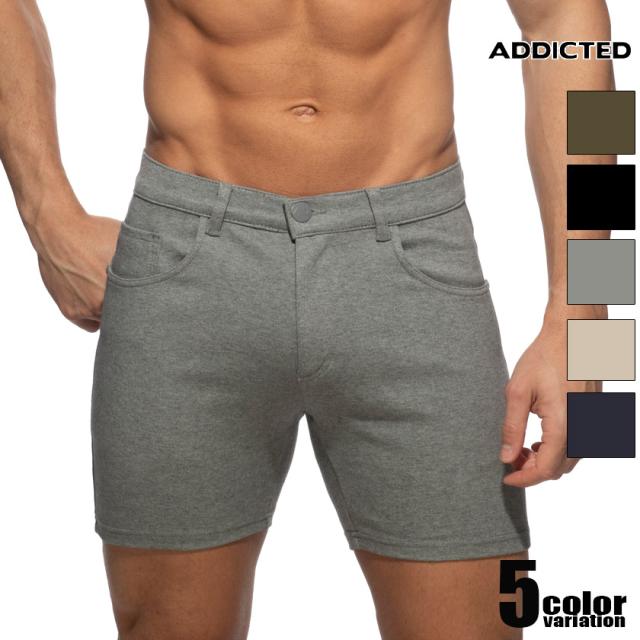 ADDICTED/アディクティッド SVELTE SHORTS コットン 綿 ショートパンツ 短パン 男性 メンズ ボトムス スリムフィット