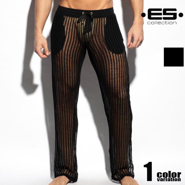 EScollection/イーエス・コレクション SILHOUETTE LONG PANTS ストライプ 透け ロングパンツ メンズ　ボトムス　ファッション　部屋着