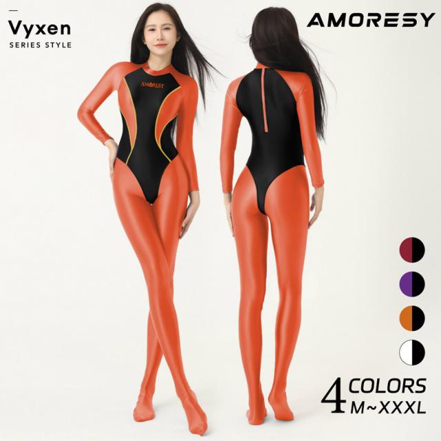 AMORESY/アモレシー コスチューム Vyxenシリーズ スプーキーキャットスーツ ハロウィン レディース ストレッチ生地   光沢 コスプレ コスチューム レオタード