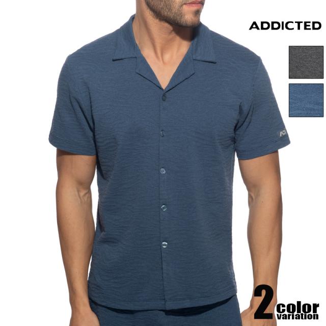 ADDICTED/アディクティッド MIRAGE BUTTON SHIRT トップス シャツ 襟付き 男性 メンズ 半袖 オープンカラーシャツ カジュアルシャツ