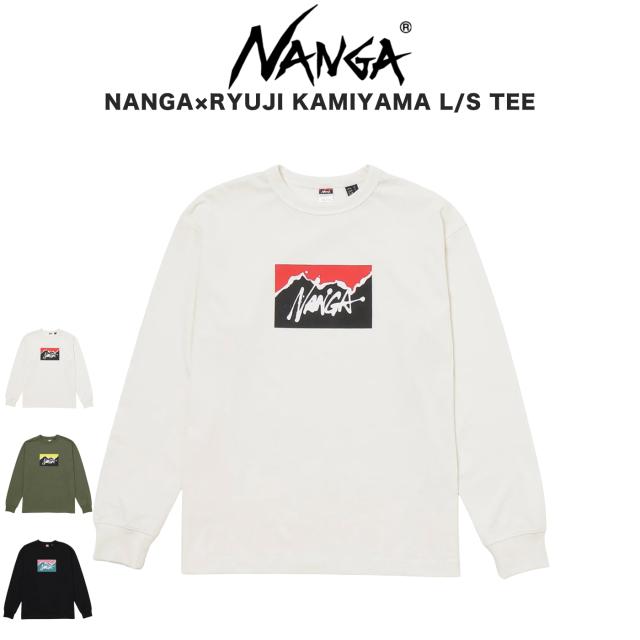 NANGA ナンガ NANGA×RYUJI KAMIYAMA L/S TEE リュウジカミヤマ ロングスリーブTシャツ c2530-1l003z ボックスロゴ カットソー アウトドア ギフトにおすすめ