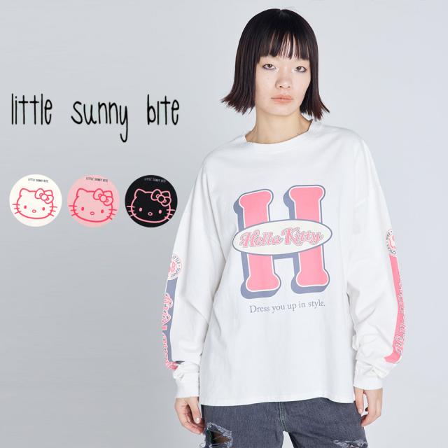 little sunny bite HELLO KITTY x little sunny bite long tee lsb-ltop-026a トップス レディース ダメージ加工 コラボ