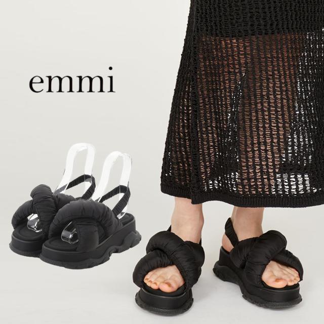 SALE40%OFF エミ アトリエ emmi atelier ボリュームギャザーサンダル 13wgs252502 レディース スニーカー シューズ 厚底 スポーティ リサイクルナイロン 2025夏