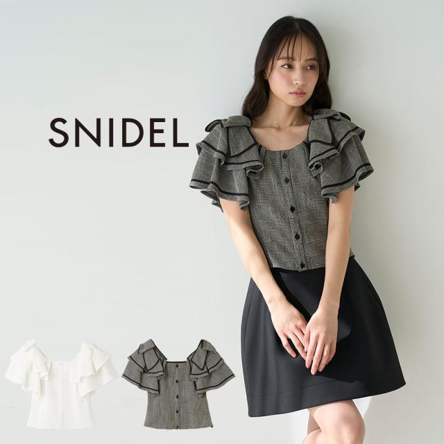 SALE50%OFF スナイデル スクエアスリーブブラウス swfb252092 レディース トップス フリル袖 二の腕カバー SNIDEL