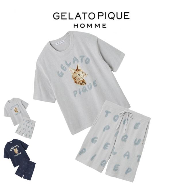 SALE10%OFF ジェラートピケ オム エアリーモコキャットプルオーバー&ハーフパンツセット pmnt252921set pmnp252922 メンズ ルームウェア