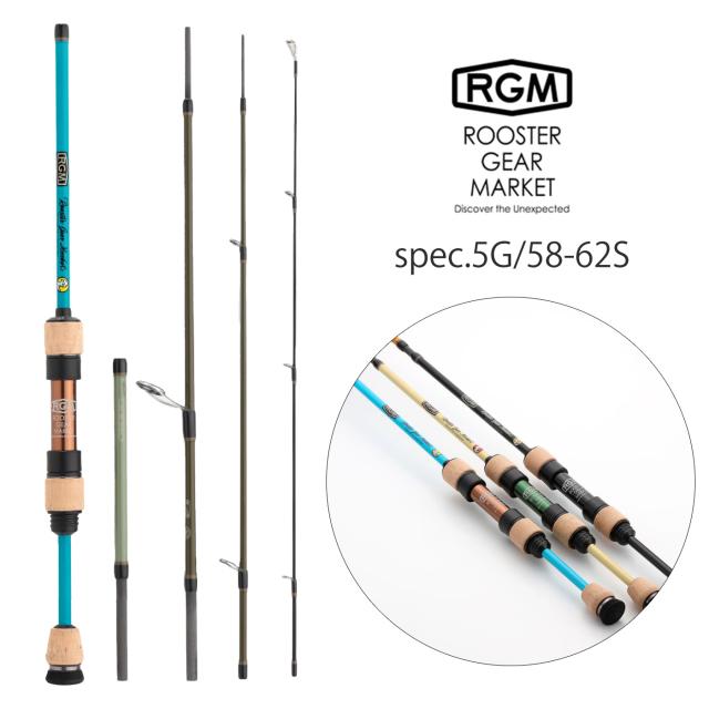 RGM(ルースター ギア マーケット) RGM spec.5G 58-62S スピニングロッド Line (3~8lb.) Lure (~9g) 渓流 エリアトラウト 管理釣り場 釣りキャンプ コンパクトロッド ROOSTER GEAR MARKET