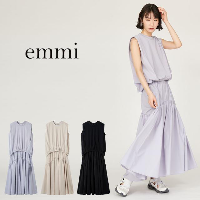 エミ ウェア emmi WEAR カットセットワンピース 13wco254003 レディース セットアップ ノースリーブ ロングスカート ロング丈  2025秋