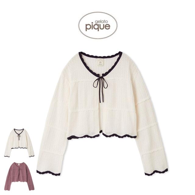 ジェラートピケ gelato pique クロシェショートカーディガン pwnt254057 ジェラピケ ルームウェア 羽織 パジャマ 部屋着 レディース 2025秋 ギフト プレゼントにおすすめ