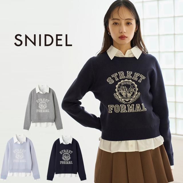 スナイデル SNIDEL シャツドッキングジャガードニットプルオーバー swnt254226 レディース トップス 長袖 2025秋
