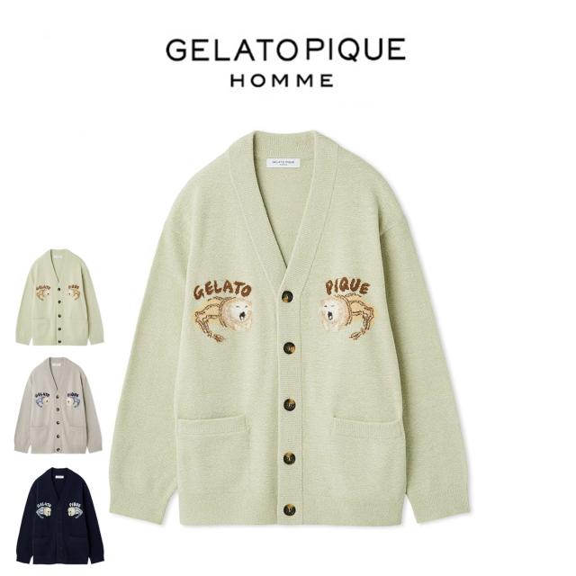 ジェラートピケ オム GELATO PIQUE HOMME sleeping cat ジャガードカーディガン pmnt254951 ジェラピケ メンズ パジャマ ルームウェア 部屋着 2025秋 ギフト プレゼントにおすすめ