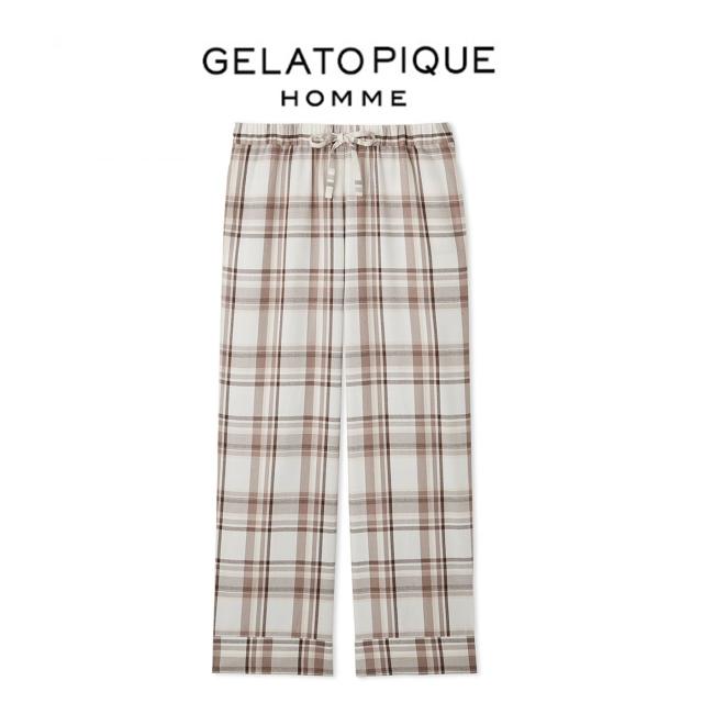 ジェラートピケ オム GELATO PIQUE HOMME トレンドチェック柄ロングパンツ pmfp254998 メンズ ルームウェア 部屋着 パジャマ 2025秋 ギフト プレゼントにおすすめ