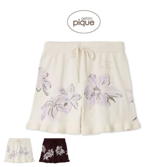 ジェラートピケ gelato pique MUCHA リリージャガードショートパンツ pwnp254071 ジェラピケ ミュシャ パジャマ 部屋着 ルームウェア レディース 2025秋 ギフト プレゼントにおすすめ