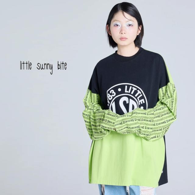 little sunny bite リトルサニーバイト LSB logo long tee ロゴロングTシャツ lsb-ltop-012c トップス オーバーサイズ 2025秋