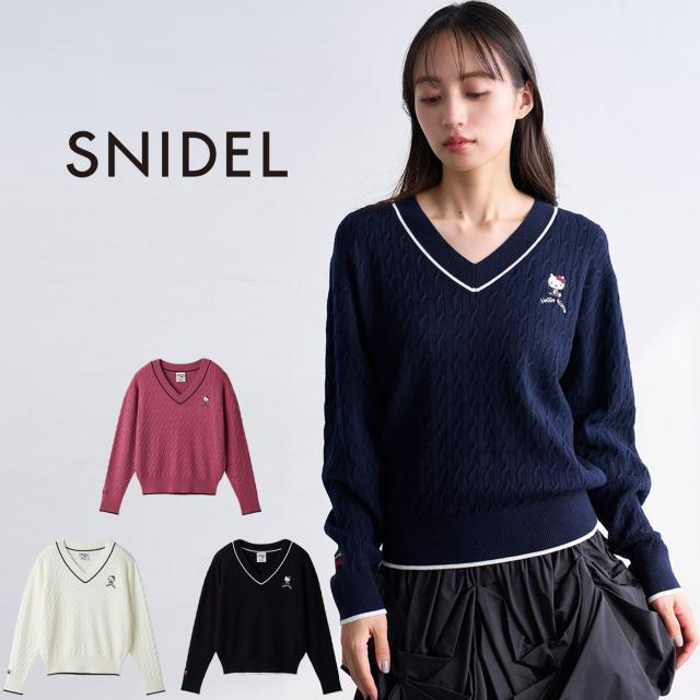 スナイデル SNIDEL HELLO KITTY ケーブルプルオーバー swnt254228 レディース トップス ニット キティ コラボ 長袖 2025秋