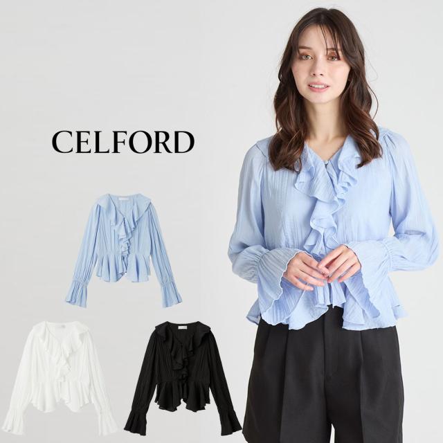 セルフォード CELFORD フリルペプラムブラウス cwfb254127 レディース トップス シャツ ラッフルフリル 2025秋