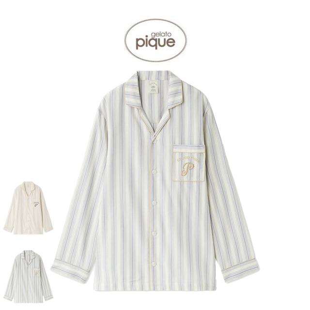 ジェラートピケ gelato pique 先染めストライプシャツ pwft255300 ジェラピケ ルームウェア パジャマ 部屋着 レディース 2025冬 ギフト プレゼントにおすすめ