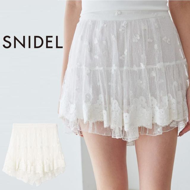 スナイデル SNIDEL チュールエンブロイダリースカショーパン swfp255148 レディース ショートパンツ スカート 小花柄 ボトムス ミニ丈 2025冬