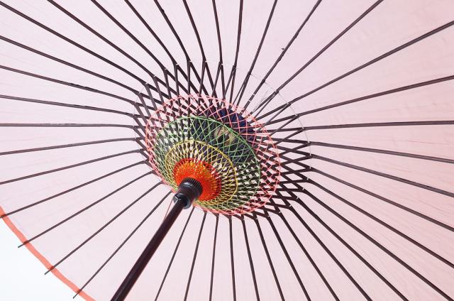 傘 舞用 稽古用傘 2本継ぎ 無地 長さ88cm 絹 日本製