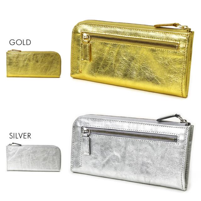 長財布 L字ファスナー FB021 金箔 銀箔 レディース 豊岡財布 FEED BAG