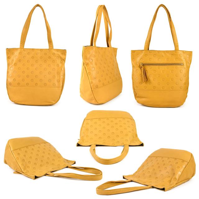 水玉 ドット トートバッグ B5サイズ対応 日本製 レディース 姫路レザー