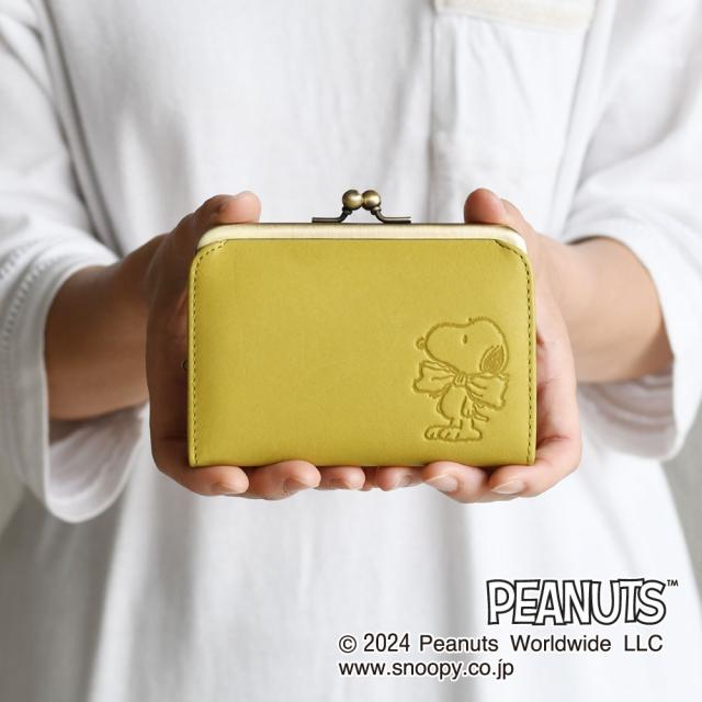 スヌーピー がま口財布 ミニ財布 レディース ギャルソン 薄型 本革 牛革 コンパクト カードケース SNOOPY PEANUTS ピーナッツ Gentle Dog ジェントルドッグ がま口 口金 財布 レザー ボックス型小銭入れ スヌーピー グッズ 大人 向け パステルカラー グリーン 緑