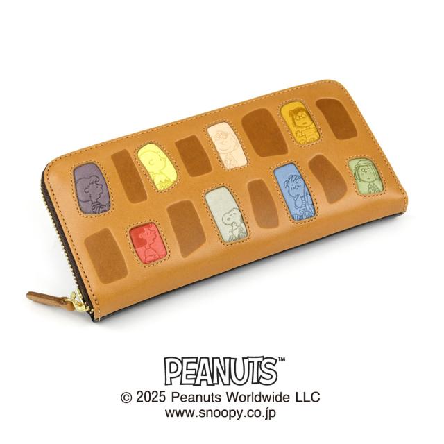 スヌーピー 長財布 ラウンドファスナー メンズ レディース 本革 L字ファスナー小銭入れ 使いやすい 仕分け 仕切り 大人カジュアル レザー 大容量 YKK 牛革 レザー キャラクター財布 GANG ギャング SNOOPY PEANUTS ピーナッツ 73535