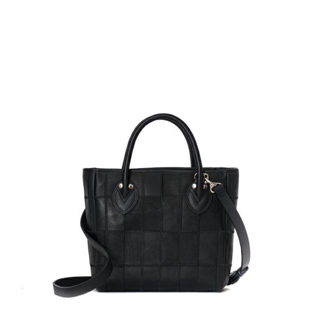 トートバッグ TRION 2WAYショルダー DPC252S BLACK/ブラック グローブレザー PANEL ショルダーバッグ 本革 バッグ トート ファスナー付き YKK 小さめ ショルダー ストラップ 斜めがけ メンズ レディース ユニセックス ブランド トライオン グラブレザー パネル 送料無料