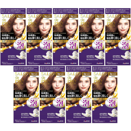 サロン ド プロ 泡のヘアカラー・エクストラリッチ（白髪用）3Bベージュブラウン【9個セット】(4904651124572-9)