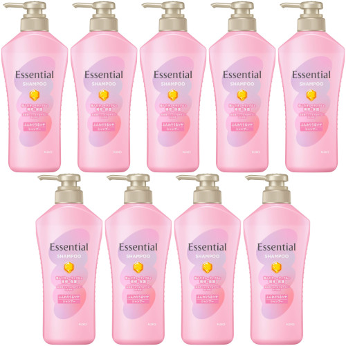 【9個セット】エッセンシャル ふんわりうるツヤ シャンプー ポンプ 450ml(4901301436580-9)
