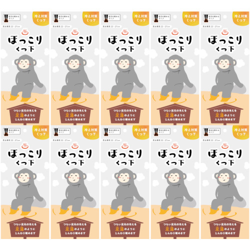 ほっこりくつ下 グレー 1足入(22〜27cm)【10個セット】(4973603003043-10)