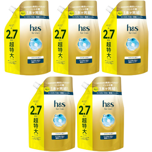 【5個セット】ｈ＆ｓｆｏｒｍｅｎ ゴールド２ｉｎ１ シャンプー 超特大サイズ 800ml(4987176271112-5)