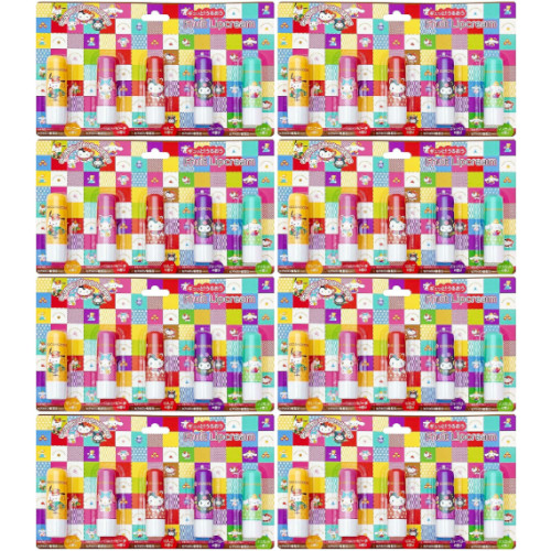 【8個セット】ピエラスサンリオ ぎゅっとうるおうフルーツリップクリーム 5本入(4966680248919-8)