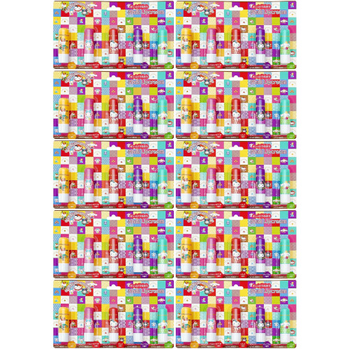 【10個セット】ピエラスサンリオ ぎゅっとうるおうフルーツリップクリーム 5本入(4966680248919-10)