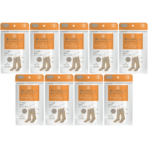 【9個セット】湯たんぽみたいなあったかソックス モカベージュ 1足(4571621440828-9)