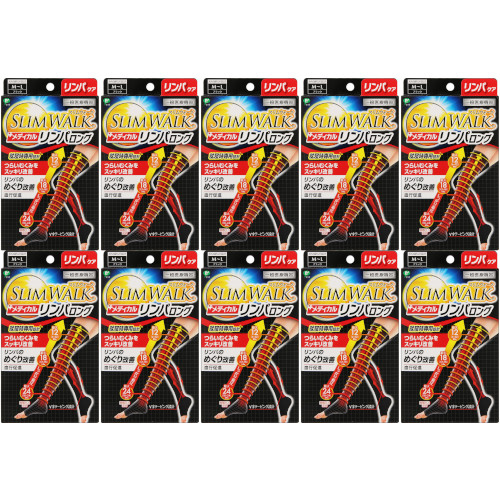 【10個セット】スリムウォーク メディカルリンパロング Ｍ〜Ｌ ブラック 1足(4902522670937-10)