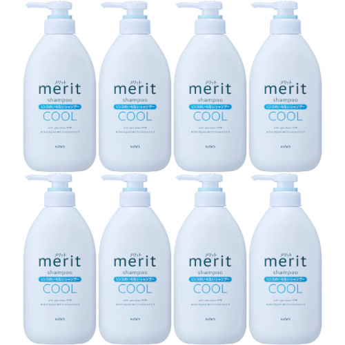 【8個セット】メリット リンスのいらないシャンプークールタイプ ポンプ 450ml(4901301448965-8)