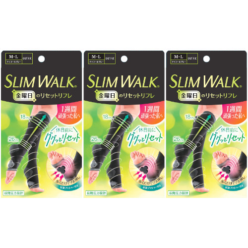 【3個セット】スリムウォーク 金曜日のリセットリフレＭ〜Ｌ チャコールグレー 1足(4902522681810-3)