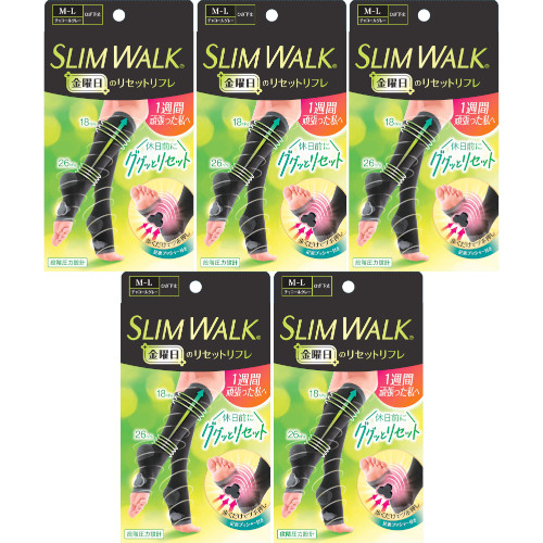 【5個セット】スリムウォーク 金曜日のリセットリフレＭ〜Ｌ チャコールグレー 1足(4902522681810-5)