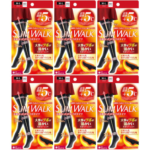 【6個セット】スリムウォーク 美脚あったか温ツボタイツ ML 1枚(4902522681797-6)