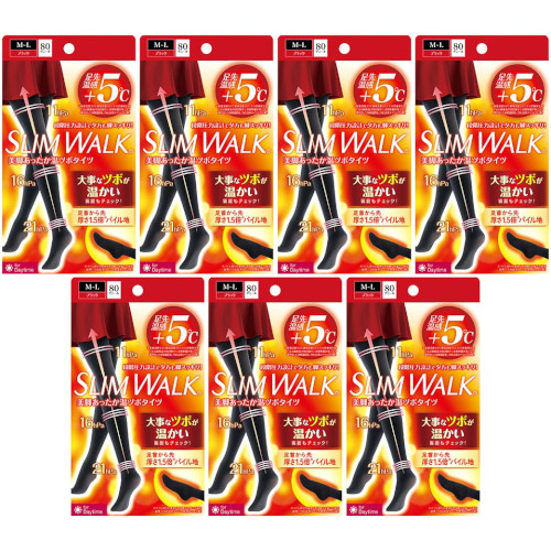 【7個セット】スリムウォーク 美脚あったか温ツボタイツ ML 1枚(4902522681797-7)