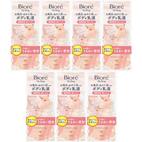 【7個セット】ビオレ ザ ボディ お風呂でぬれた肌に使うボディ乳液 肌しっとり ホワイトティーの香り 本体セット 285ml(4901301453297-7)