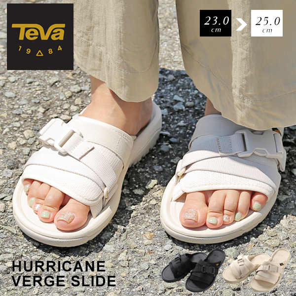 Teva テバ レディース サンダル ハリケーン バージ スライド スポサン スポーツサンダル 軽量 アウトドア HURRICANE VERGE ブラック 黒 1136210 ウィメンズ ビーチサンダル ぺたんこ フラット