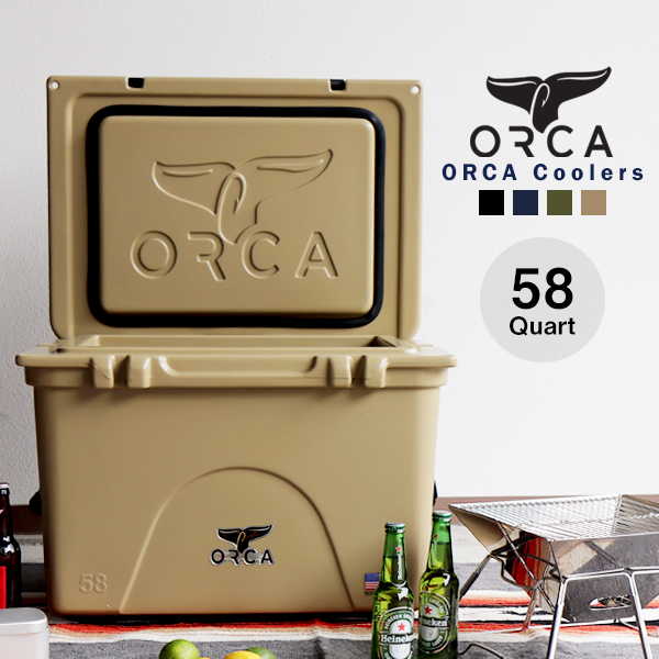オルカ orca クーラーボックス 保冷ボックス 釣り アウトドア 保冷 キャンプ バーベキュー かっこいい 黒 58 Quart