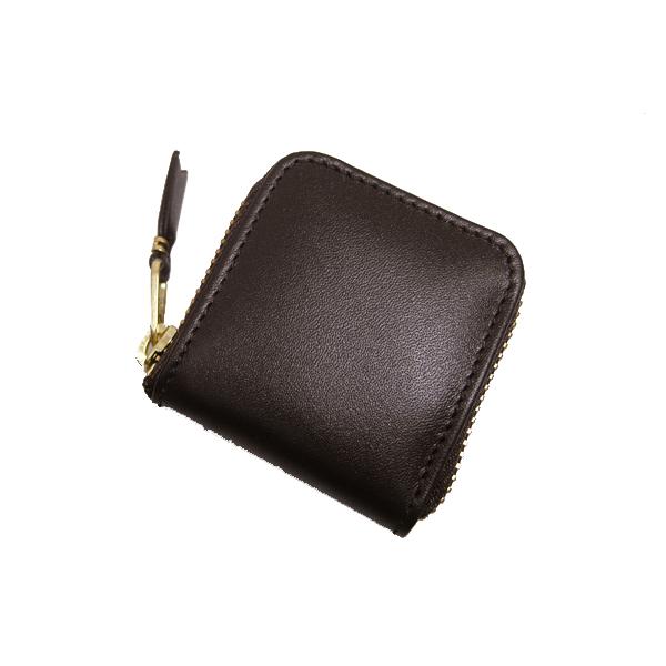 送料無料 コムデギャルソン ケース SA4100 Brown ミニ財布 小銭入れ コンパクト ラウンドファスナー COMME des GARCONS