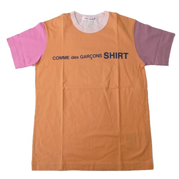 コムデギャルソン COMME des GARCONS SHIRT Tシャツ トップス メンズ W28120 フロントロゴ ブロックパネル 半袖