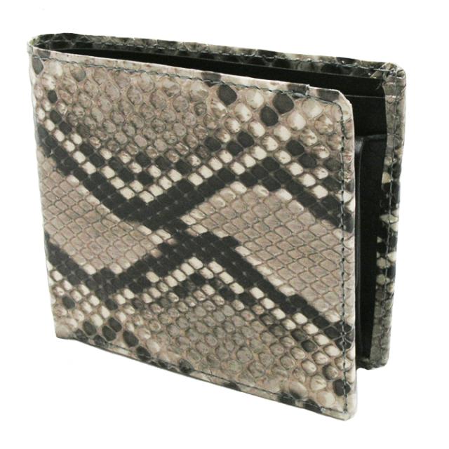 送料無料 錦ヘビ 二つ折り財布 さいふ サイフ 錦蛇革 内側牛革使用 日本製 メンズ レディース 縁起物 パイソン