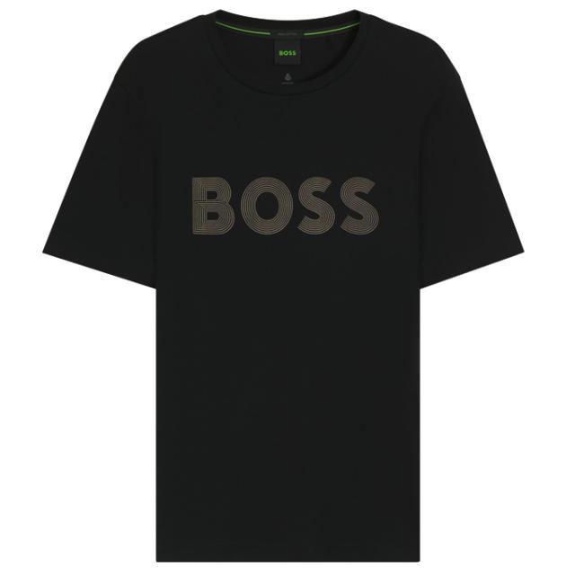 送料無料 ヒューゴボス Tシャツ 50543796 001 BLACＫ メンズ 半袖 コットン ロゴT Hugo Boss