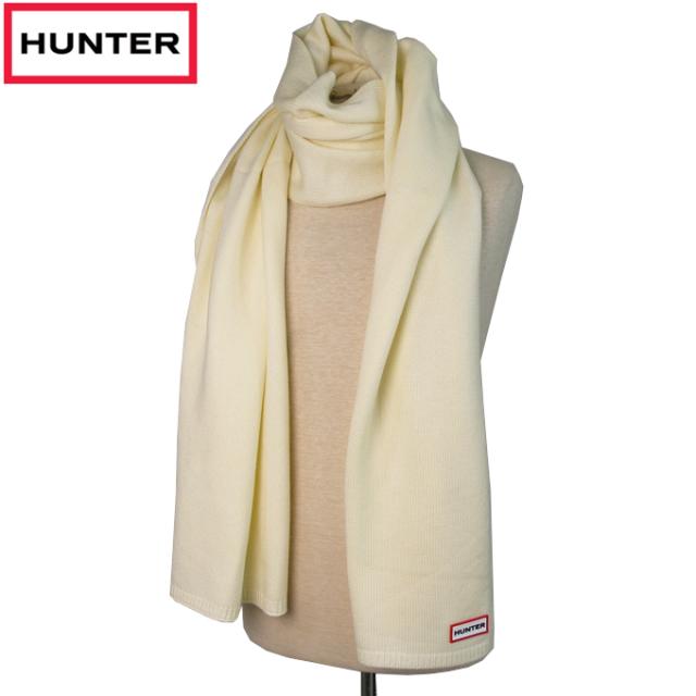 送料無料 ハンター マフラー HR10002 WHITE プレイ エッセンシャル スカーフ 幅広 大判 HUNTER